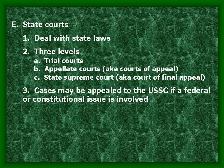 The Judicial Branch Ch 10 I Purpose of