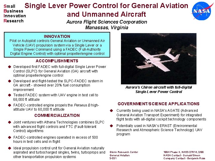Single Lever Power Control for General Aviation and
