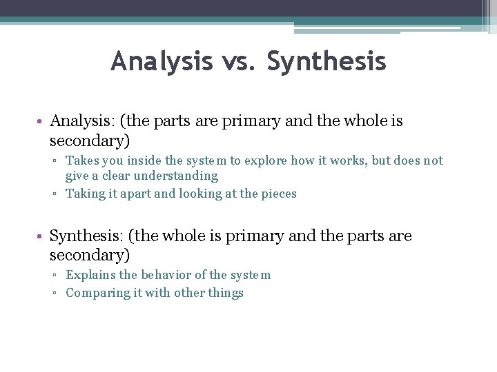 Systems and Systems Thinking Sarah M Sack Chief
