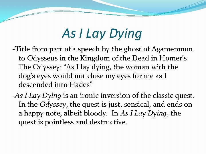 As I Lay Dying Title from part of