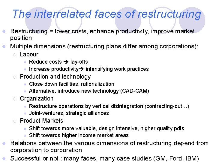 Corporate restructuring and employment flexibility Chapter 12 by