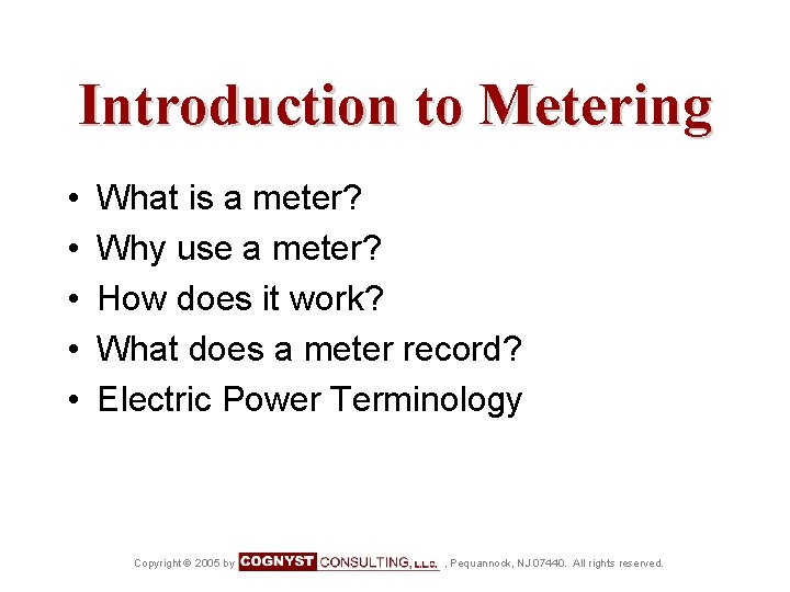 Automatic Meter Reading Technologies and Strategies AMR Training