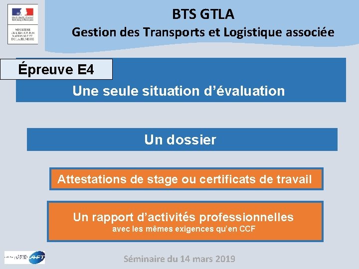 BTS GTLA Gestion des Transports et Logistique associe
