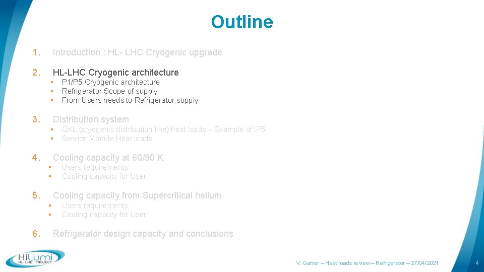 Heat load review Summary table refrigeration requirement V