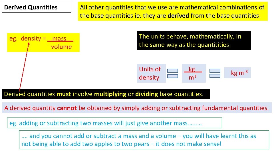 Physical quantities and units By the end of