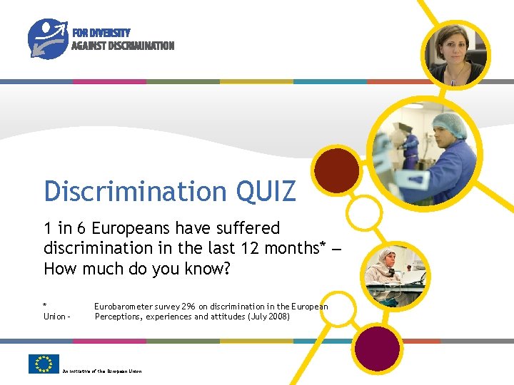 Discrimination QUIZ 1 in 6 Europeans have suffered