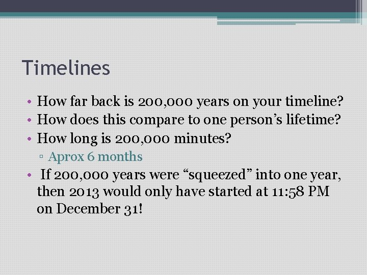 Big Era One Timeline Thursday January 30 th