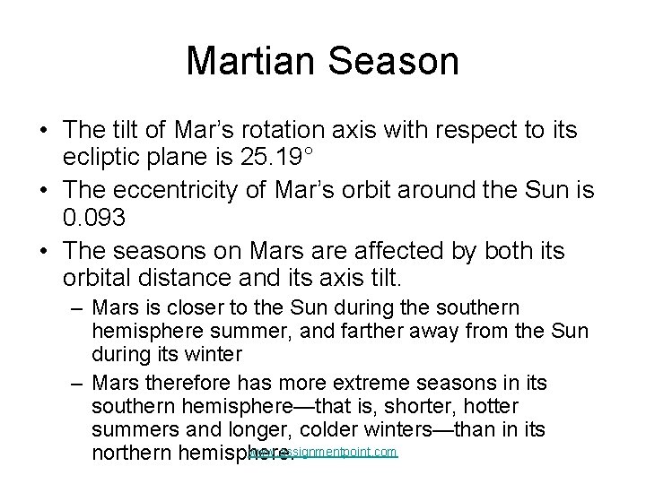 Geology of Mars www assignmentpoint com Geology of