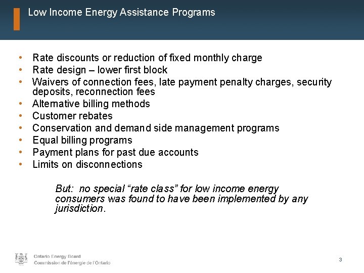 OEB Staff Presentation Topic 3 What is the