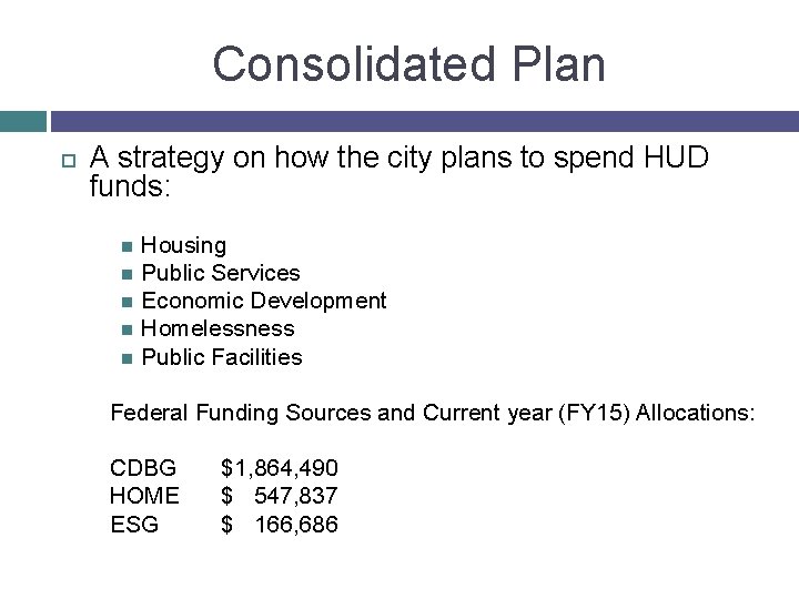 City of Lansing FiveYear Consolidated Plan and Community