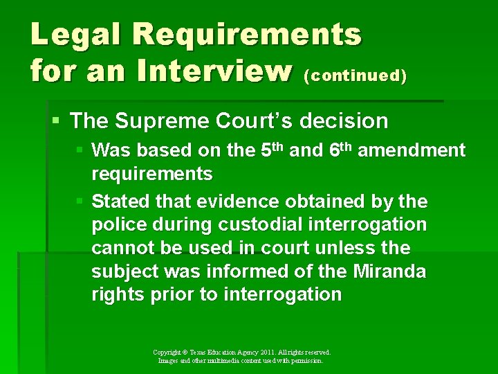 Interview and Interrogation Law Enforcement II Copyright and