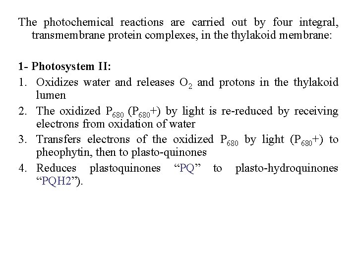 Photosynthesis Light Reaction Syed Abdullah Gilani Photosynthesis The