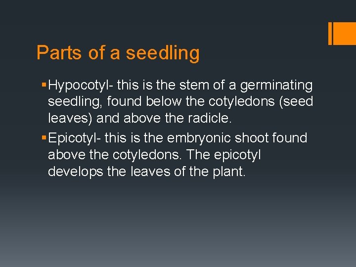 GERMINATION IN SEEDS GRADE 10 SHIFTS 1 2