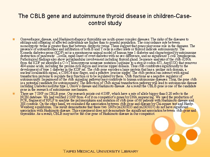 The CBLB gene and autoimmune thyroid disease in