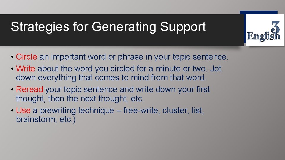 Details and Examples Review Topic Sentence A topic