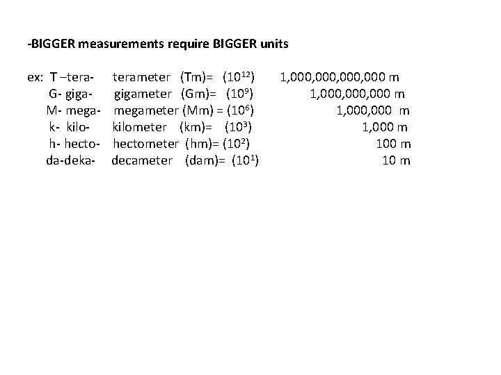 Topic Measurement units and scientific notation Objective Identify