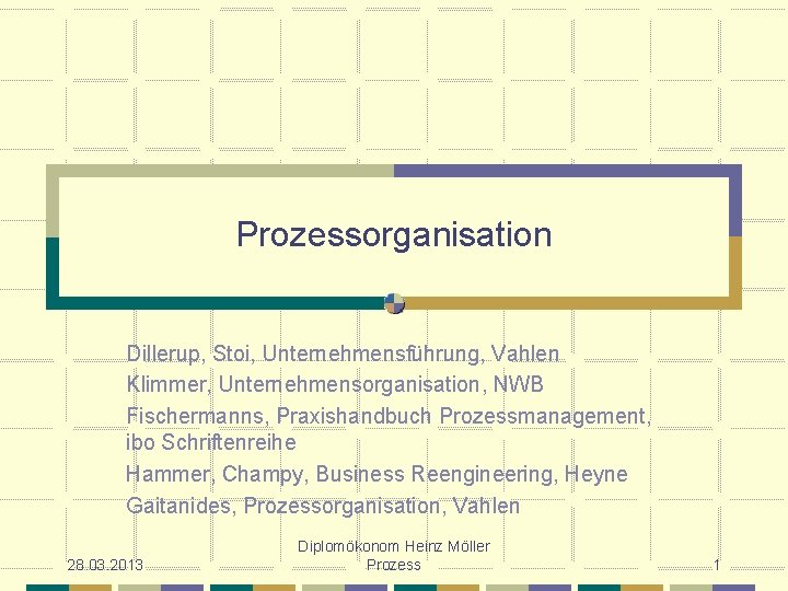 Prozessorganisation Dillerup Stoi Unternehmensfhrung Vahlen Klimmer ...