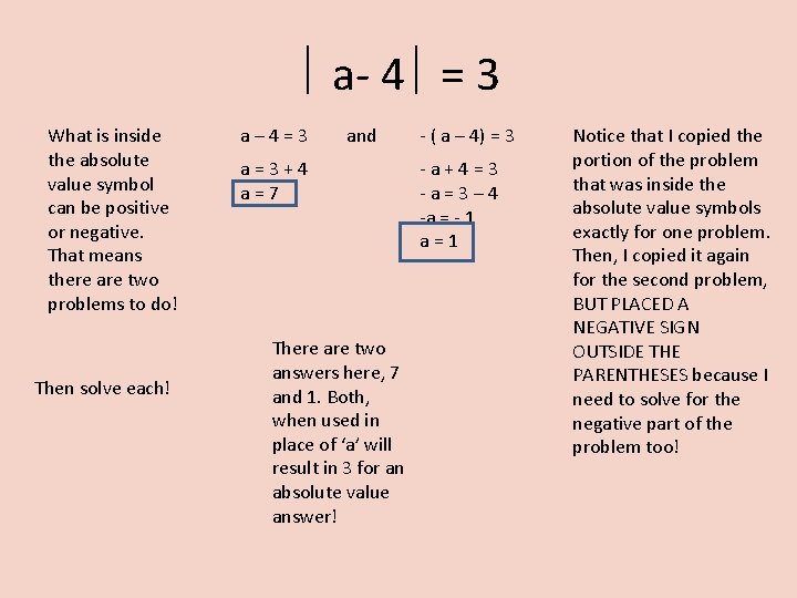 6 5 Solving Open Sentences Absolute Value is