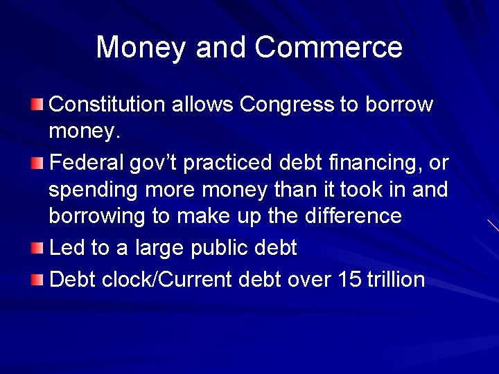 Powers of Congress Chapter 11 3 types of