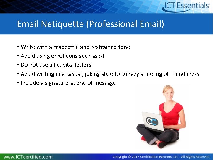 ICT Communications Lesson 5 Communicating Using Email Objectives