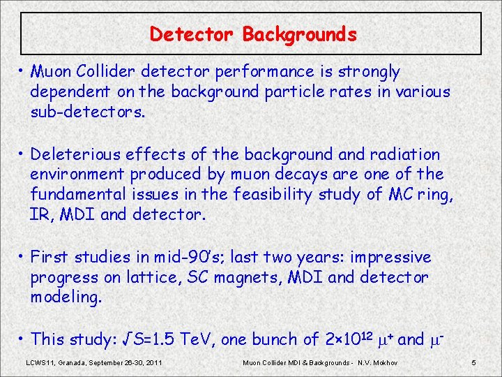 Fermilab Accelerator Physics Center Muon Collider MachineDetector Interface