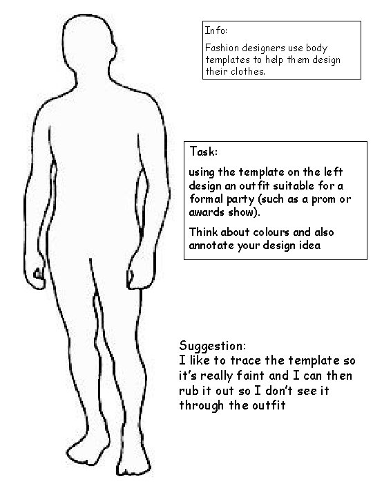 Info Fashion designers use body templates to help