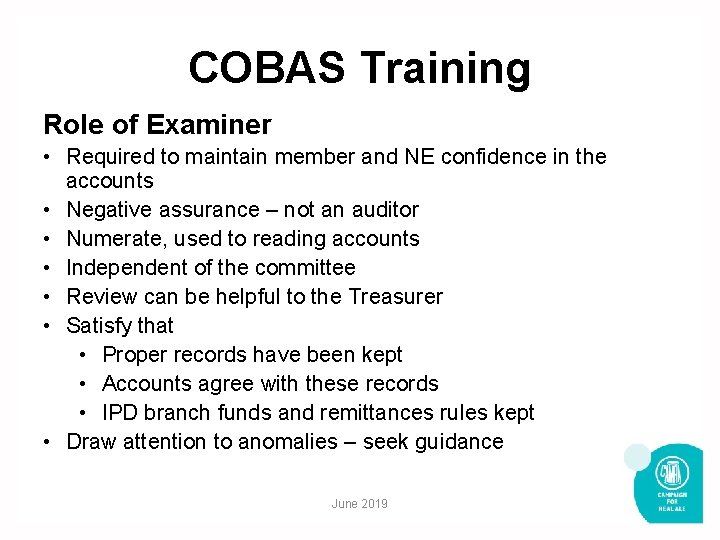 Welcome to the COBAS CAMRAs online branch accounting