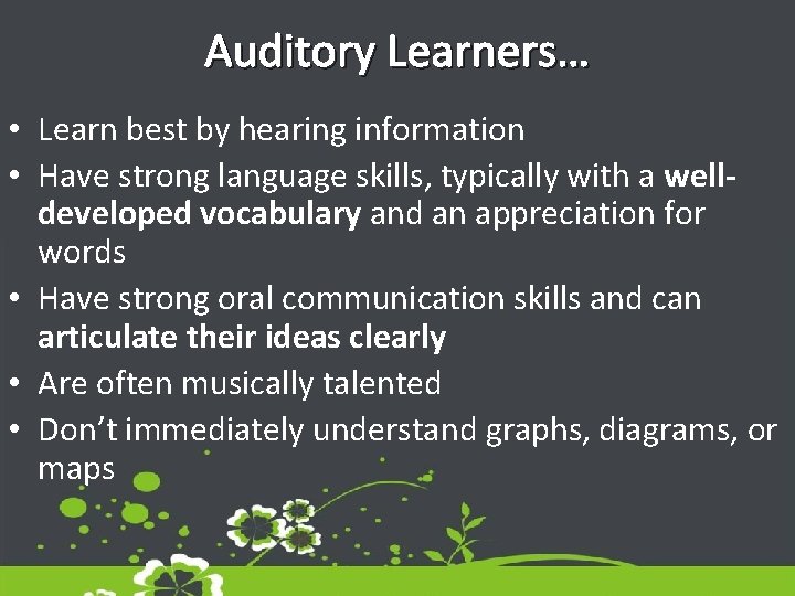 Differentiation of Instruction for Visual Auditory Tactile Spartanburg