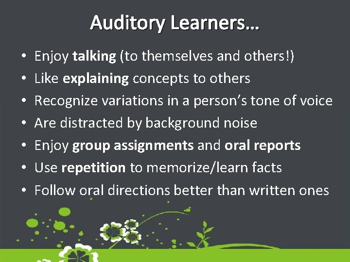 Differentiation of Instruction for Visual Auditory Tactile Spartanburg