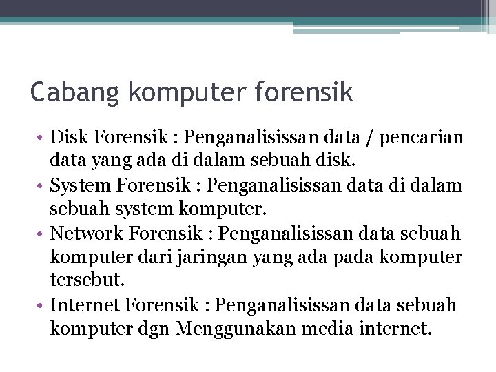 Komputer Forensik FCCF Dasar Tujuan Pembelajaran Suryayusra M