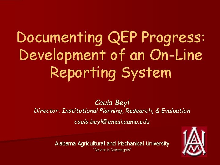Documenting QEP Progress Development of an OnLine Reporting
