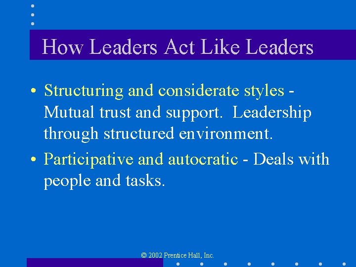 Being a Leader Chapter 10 Objectives Size up