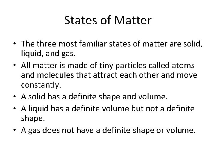 Week 3 States of Matter and Gas Laws