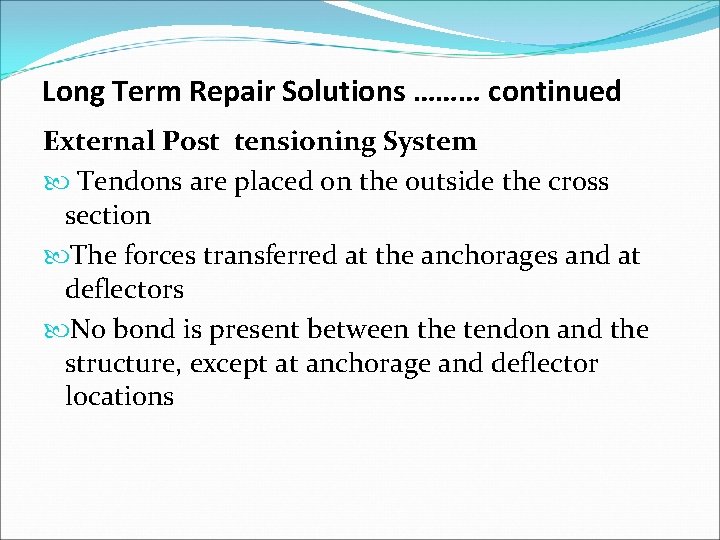 REHABILITATION OF AN EXSITING BRIDGE USING POST TENSIONING