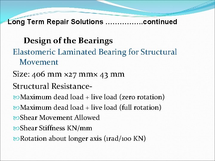 REHABILITATION OF AN EXSITING BRIDGE USING POST TENSIONING