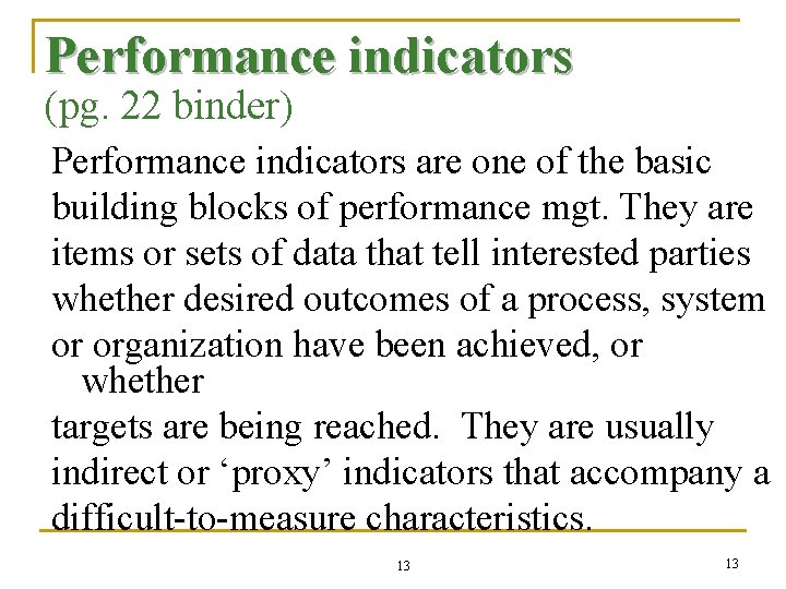 Block 5 Section 1 What is performance and