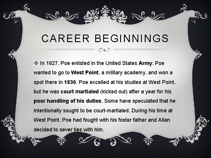 EDGAR ALLEN POE 1809 1849 POE IS ONE