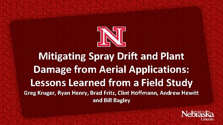 Mitigating Spray Drift and Plant Damage from Aerial