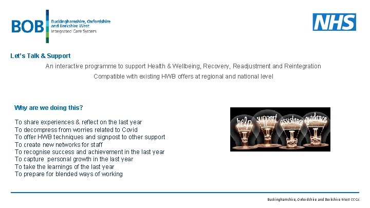 Lets Talk Support An interactive programme to support