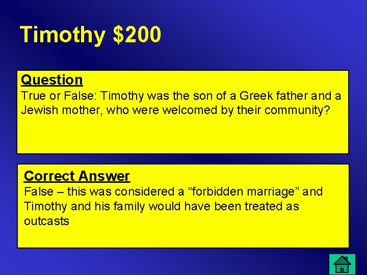 Bible Jeopardy Early Church Round 3 Paul Barnabas