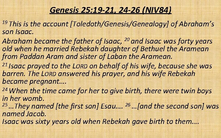 Genesis Title Genesis Jacob Isaacs Life in Canaan