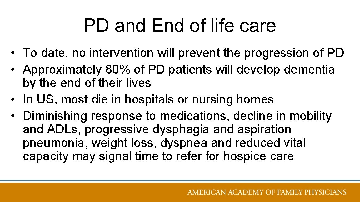 Parkinsons Update Laurence Robbins MD History of PD