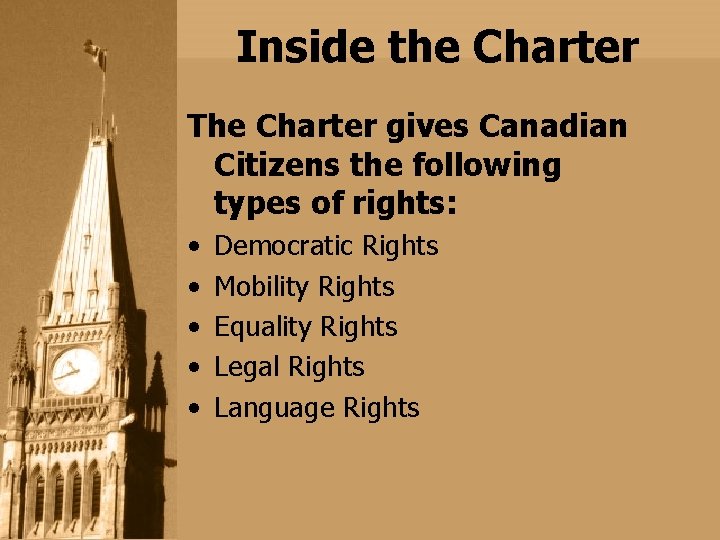 The Canadian Charter of Rights and Freedoms Law