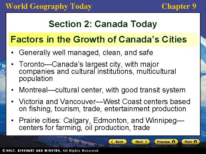 World Geography Today Canada Preview Section 1 History
