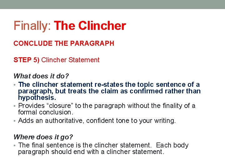 TDA ESSAY Part Two Body Paragraphs BODY PARAGRAPHS