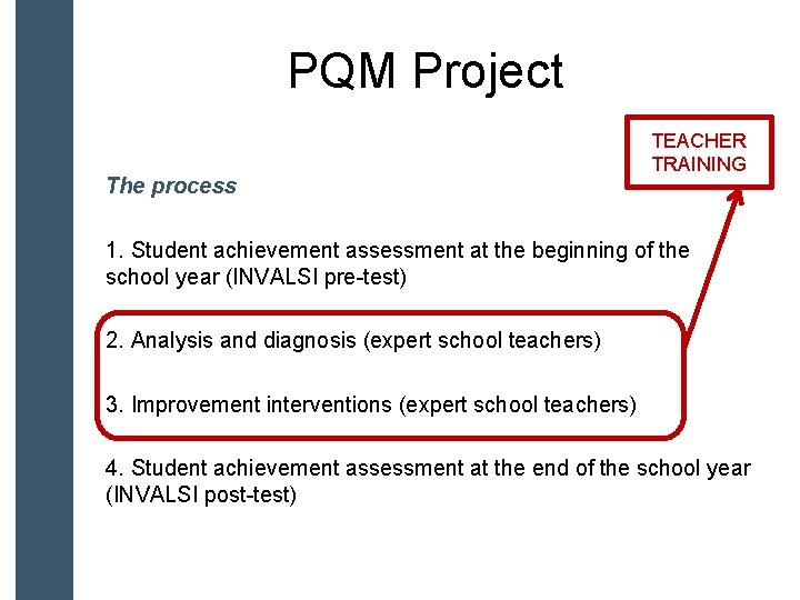 Planning and working on school improvement Preliminary evidence