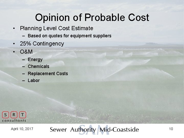 Recycled Water Project Basis of Design Report Board