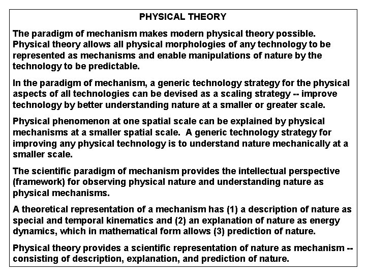 SCIENCE ADMINISTRATION LECTURE 32 PARADIGM OF MECHANISM CHANGE