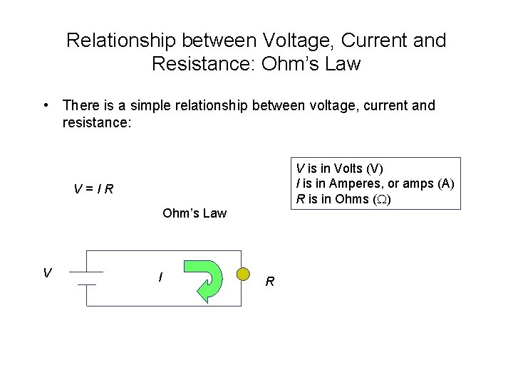Electrical Circuits Topics Flow of Charge Electric Current