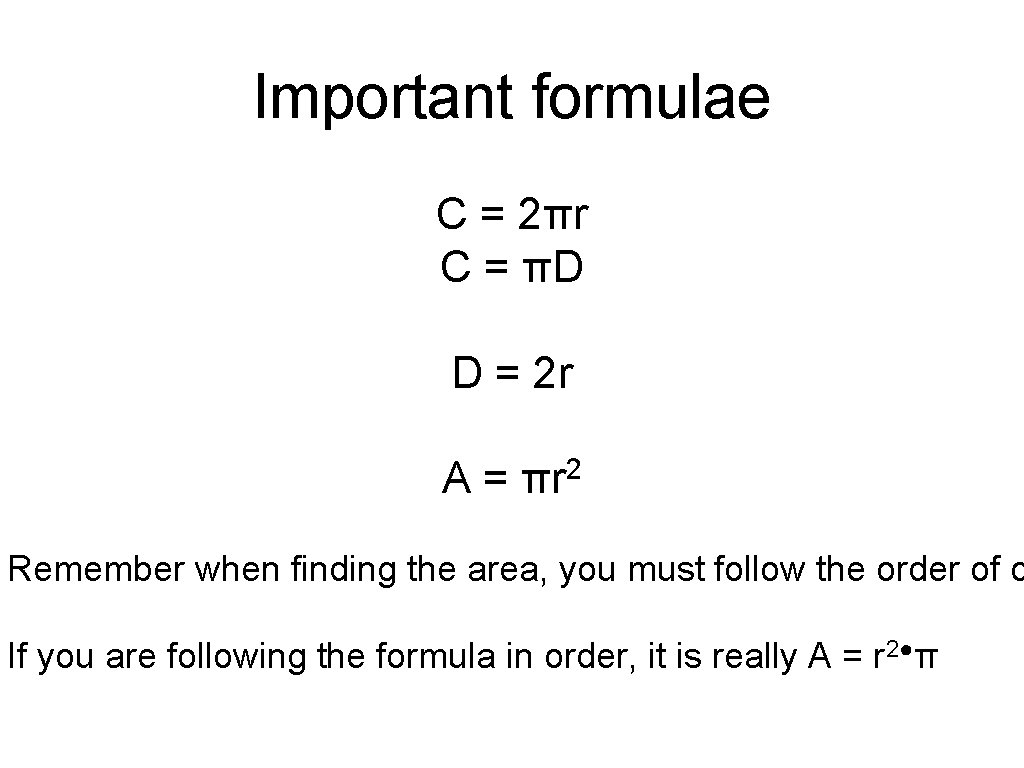 Circles Definitions A circle is the set of